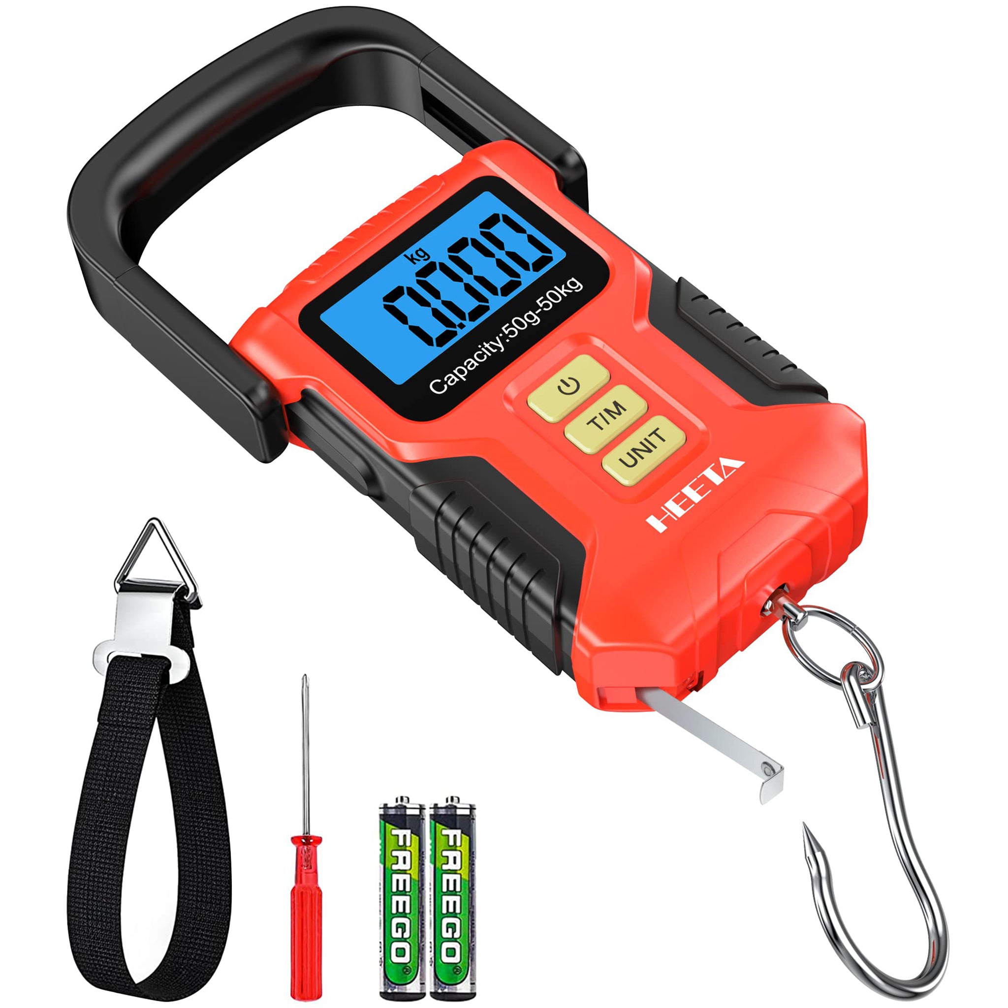 HEETA Waterproof Fishing Scale, Digital Fish Scale 110lb/50kg with Mem ...